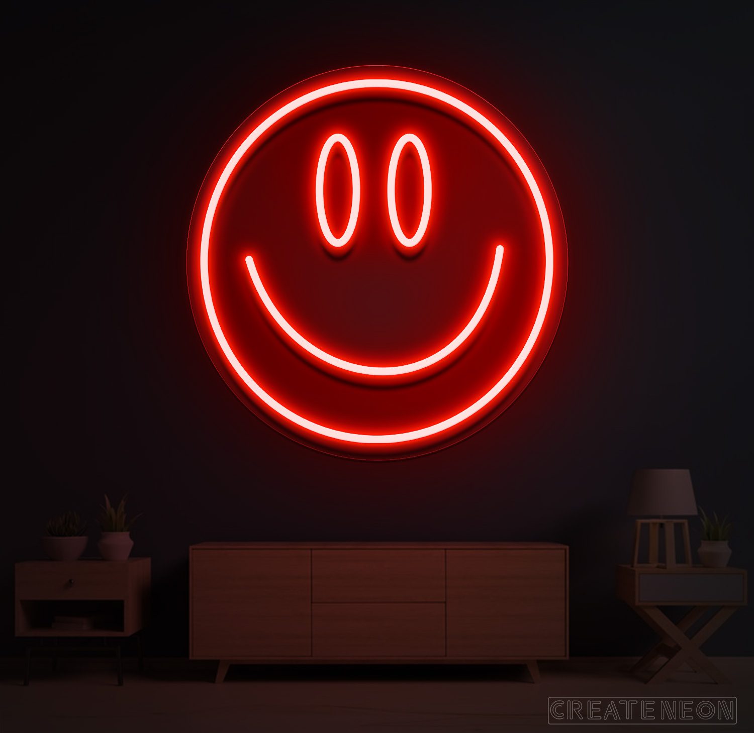 Red Smiley Face Logo Home